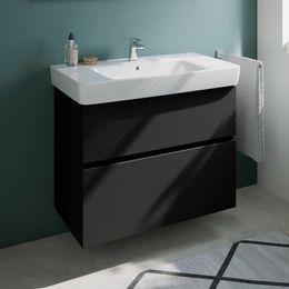 Geberit Renova Plan Waschtisch, evineo ineo5 evo Unterschrank B: 90 cm, 2 Ausz&uuml;ge, mit Griffmulde,, 501702008+BE0990BM,