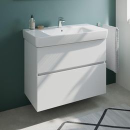 Geberit Renova Plan Waschtisch, evineo ineo5 evo Unterschrank B: 90 cm, 2 Ausz&uuml;ge, mit Griffmulde,, 501702001+BE0990WH,