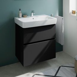 Geberit Renova Plan Waschtisch, evineo ineo5 evo Unterschrank B: 70 cm, 2 Ausz&uuml;ge, mit Griffmulde,, 501644001+BE0987BM,