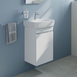 Geberit Renova Plan Handwaschbecken, evineo ineo5 evo Unterschrank B: 45 cm, 1 T&uuml;r, mit Griffmulde,, 501625001+BE0982WM,