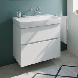 Geberit Renova Plan Waschtisch, evineo ineo5 evo Unterschrank B: 85 cm, 2 Ausz&uuml;ge, mit Griffmulde,, 501701008+BE0989WH,