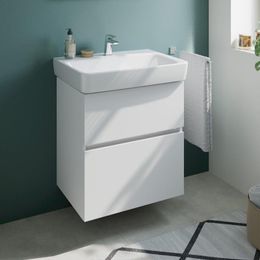 Geberit Renova Plan Waschtisch, evineo ineo5 evo Unterschrank B: 65 cm, 2 Ausz&uuml;ge, mit Griffmulde,, 501641008+BE0986WM,