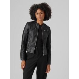 V&eacute;ro Moda Lederimitatjacke VERO MODA "VMFAVODONA AW23 COATED JACKET NOOS", Damen, Gr. M (38), schwarz, Web, Obermaterial: 100% Viskose, unifarben, Jacken Lederimitatjacke