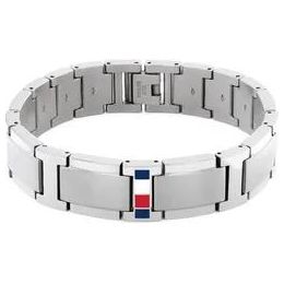 Armband Tommy Hilfiger "JAMESON", edelstahlfarben, blau, wei&szlig;, rot, Armb&auml;nder, Damen, 19cm, Edelstahl, Armband