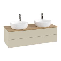 Villeroy & Boch Villeroy und Boch Antao Waschtisch-Unterschrank K24051HJ 120x36x50cm, Hahnloch, Waschbeckenplattenfarbe honey oak, silk grey matt lacquer