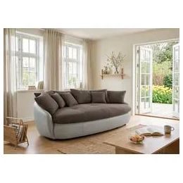 Big-Sofa COTTA "Aruba", charcoal, argent, B:238cm H:79cm T:140cm, Luxus-Microfaser (100% Polyester); Microfaser-Feinstruktur (pflegeleichte Microfaser, mit feiner Struktur, 100% Polyester), Sofas, Big-Sofa, gem&uuml;tliches Megasofa in XXL in organischer Form mit vielen Kissen