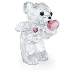 Dekofigur Swarovski "Kristallfigur Sammelfigur KRIS BEAR A KISS FULL OF LOVE", kristallwei&szlig;, pink, schwarz, rosa, Dekofiguren, B/H/T: 2,3cm, Swarovski Kristall, Swarovski Kristall mit schwarzem Emaille, H:2,3cm