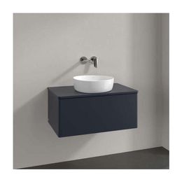 Villeroy & Boch Villeroy und Boch Antao Waschtisch-Unterschrank L30010HG mit Beleuchtung, 1 Auszug, 800 x 360 x 500 mm, Front ohne Struktur, Midnight Blue Matt Lacquer / Midnight Blue Matt Lacquer
