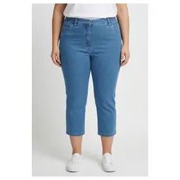 7/8-Hose KjBRAND "Betty", Damen, Gr. 46K (23), K-Gr, blau (denim bleached), Denim/Jeans, Obermaterial: 71% Baumwolle, 25% Polyester, 4% Elasthan, regular fit 7/8-L&auml;nge, Hosen 7/8-Hose, in gro&szlig;en Gr&ouml;&szlig;en