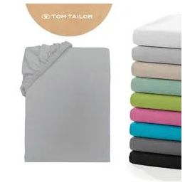 Spannbettlaken Tom Tailor HOME "Tom Tailor Jersey", hellgrau, B:140cm L:200cm, Jersey, Obermaterial: 100% Baumwolle, Bettlaken, Spannbettlaken, ab Gr&ouml;&szlig;e 90x200 cm, Laken in hochwertiger Jersey Qualit&auml;t
