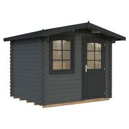 Gartenhaus Palmako "Emma", dunkelgrau, anthrazit, Fu&szlig;boden im Gartenhaus, ohne Dacheindeckung, Massivholz, Gartenh&auml;user, Gartenhaus, verschiedene Farben
