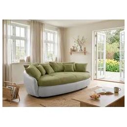 Big-Sofa COTTA "Aruba", olive, argent, B:238cm H:79cm T:140cm, Luxus-Microfaser (100% Polyester); Microfaser-Feinstruktur (pflegeleichte Microfaser, mit feiner Struktur, 100% Polyester), Sofas, Big-Sofa, gem&uuml;tliches Megasofa in XXL in organischer Form mit vielen Kissen