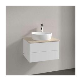 Villeroy & Boch Villeroy und Boch Antao Waschtisch-Unterschrank L18053MT mit Beleuchtung, 2 Ausz&uuml;ge, 600 x 360 x 500 mm, Front ohne Struktur, White Matt Lacquer / Botticino