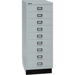 Bisley MultiDrawer&trade; 39er Serie, mit Sockel, DIN A3, 9 Schubladen, lichtgrau, schwarz