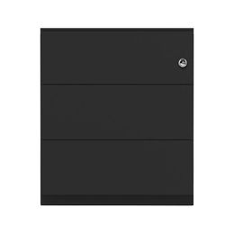 Bisley Rollcontainer Note , mit 3 Universalschubladen, HxBxT 502 x 420 x 565 mm, mit Griffleiste und Top, schwarz