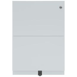 Bisley Rollcontainer Note , mit 2 H&auml;ngeregistraturen, HxB 645 x 300 mm, lichtgrau