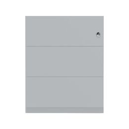 Bisley Rollcontainer Note , mit 3 Universalschubladen, HxBxT 495 x 300 x 565 mm, mit Griffleiste, silber