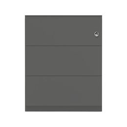 Bisley Rollcontainer Note , mit 3 Universalschubladen, HxBxT 502 x 300 x 565 mm, mit Griffleiste und Top, silber