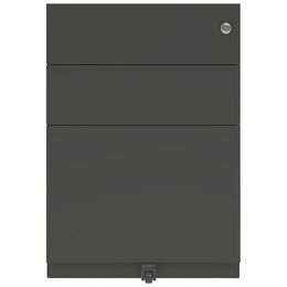 Bisley Rollcontainer Note , mit 2 Universalschubladen, 1 H&auml;ngeregistratur, HxBxT 645 x 300 x 565 mm, schwarz