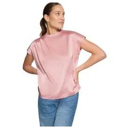 Satinbluse Zero "Damen mit Kragen", Damen, Gr. 42, bridal rose, Satin, Obermaterial: 96% Polyester, 4% Elasthan, gl&auml;nzend, figurbetont normal, eng, Blusen