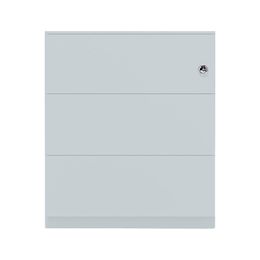 Bisley Rollcontainer Note , mit 3 Universalschubladen, HxBxT 502 x 420 x 565 mm, mit Griffleiste und Top, lichtgrau