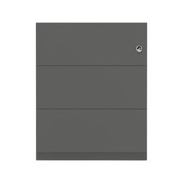 Bisley Rollcontainer Note , mit 3 Universalschubladen, HxBxT 495 x 300 x 565 mm, mit Griffleiste, anthrazitgrau