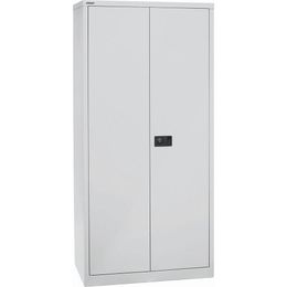 Bisley UNIVERSAL Fl&uuml;gelt&uuml;renschrank, HxBxT 1950 x 914 x 500 mm, 4 verzinkte Fachb&ouml;den, 5 Ordnerh&ouml;hen, lichtgrau