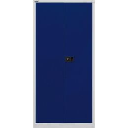 Bisley UNIVERSAL Fl&uuml;gelt&uuml;renschrank, HxBxT 1950 x 914 x 400 mm, 4 verzinkte Fachb&ouml;den, 5 Ordnerh&ouml;hen, lichtgrau / oxfordblau