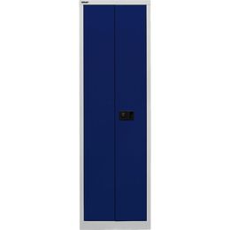 Bisley UNIVERSAL Fl&uuml;gelt&uuml;renschrank, HxBxT 1950 x 600 x 400 mm, 4 Fachb&ouml;den, 5 Ordnerh&ouml;hen, lichtgrau / oxfordblau