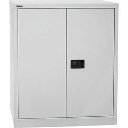 Bisley UNIVERSAL Fl&uuml;gelt&uuml;renschrank, HxBxT 1000 x 914 x 400 mm, 1 verzinkter Fachboden, 2 Ordnerh&ouml;hen, lichtgrau