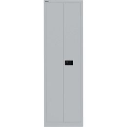 Bisley UNIVERSAL Fl&uuml;gelt&uuml;renschrank, HxBxT 1950 x 600 x 400 mm, 4 Fachb&ouml;den, 5 Ordnerh&ouml;hen, silber