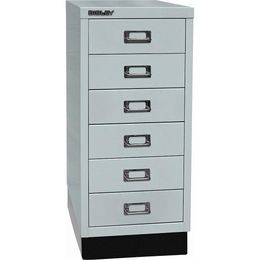 Bisley MultiDrawer&trade; 29er Serie, mit Sockel, DIN A4, 6 Schubladen, lichtgrau
