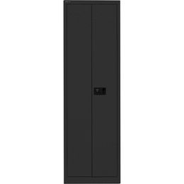 Bisley UNIVERSAL Fl&uuml;gelt&uuml;renschrank, HxBxT 1950 x 600 x 400 mm, 4 Fachb&ouml;den, 5 Ordnerh&ouml;hen, schwarz