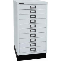 Bisley MultiDrawer&trade; 29er Serie, mit Sockel, DIN A3, 10 Schubladen, lichtgrau