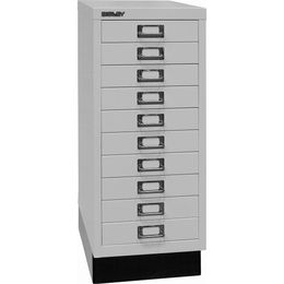 Bisley MultiDrawer&trade; 29er Serie, mit Sockel, DIN A4, 10 Schubladen, lichtgrau
