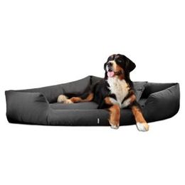 tierlando &reg; TRIVIA | Orthop&auml;disches Eckhundebett Polyester Hundebett Dreieckbett schwarz/ graphit 1 m, 25 cm, 1 m