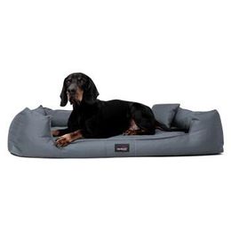 tierlando GOOFY - Orthop&auml;disches Hundebett aus Polyester inkl. Matratzenschoner grau/ grau 1,3 m, 25 cm, 1 m