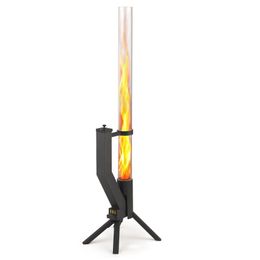 GARDENFLARE Feuerrohr aus Edelstahl in Schwarz f&uuml;r Outdoor-Bereiche