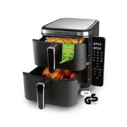 gourmetmaxx Hei&szlig;luft-Fritteuse Doppelkorb vertikal 2x 5,5l 2600W schwarz