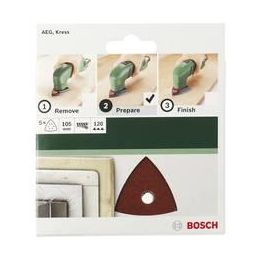 Bosch Accessories 2609256A60 Deltaschleifpapier-Set mit Klett, gelocht K&ouml;rnung (num) 60, 120, 240 Eckma&szlig; 105 mm 1 Set