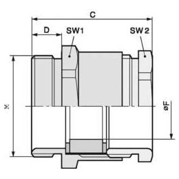LAPP 52107350 Kabelverschraubung M32 Messing Messing 10 St.