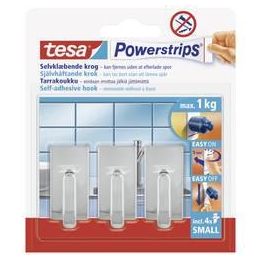 tesa POWERSTRIPS&reg; Klebehaken Small Classic Chrom Inhalt: 3 St.