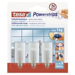 tesa POWERSTRIPS&reg; Klebehaken Small Trend Chrom (matt) Inhalt: 3 St.