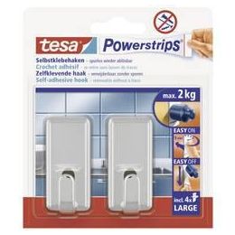 tesa POWERSTRIPS&reg; Klebehaken Large Classic Chrom Inhalt: 2 St.