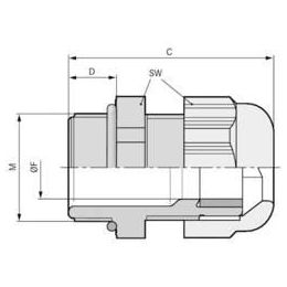 LAPP 54115445 Kabelverschraubung M32 Polyamid Blau (RAL 5015) 25 St.