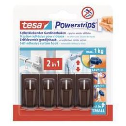 tesa POWERSTRIPS&reg; Vario Gardinenhaken Braun Inhalt: 4 St.