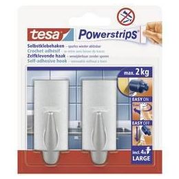 tesa POWERSTRIPS&reg; Klebehaken Large Trend Chrom (matt) Inhalt: 2 St.