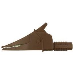 Cliff Croc Clip Sicherheits-Abgreifklemme Steckanschluss 4 mm CAT III 1000 V Braun