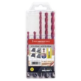 Alpen MultiCut 100905100 Hartmetall Mehrzweckbohrer-Set 5teilig 5 mm, 6 mm, 8 mm, 10 mm SDS-Plus 1 Set