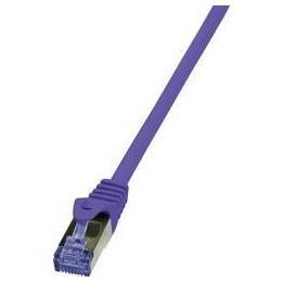 LogiLink CQ309VS RJ45 Netzwerkkabel, Patchkabel CAT 6a S/FTP 10.00 m Violett Flammwidrig, Halogenfrei, mit Rastnasenschutz 1 St.